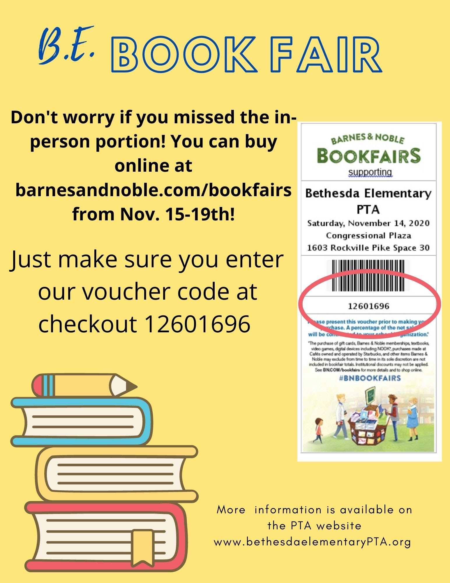 B.E. BARNES & NOBLE BOOK FAIR – Bethesda Elementary School PTA
